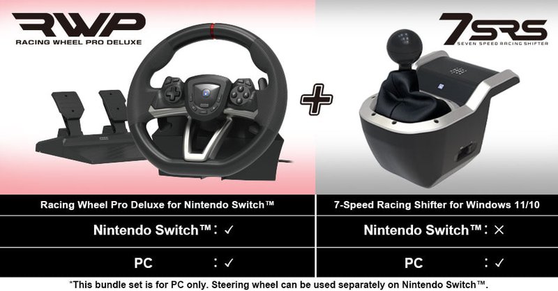 HORI - Racing Wheel Pro Deluxe + 7-Speed Racing Shifter Bundle For PC ...